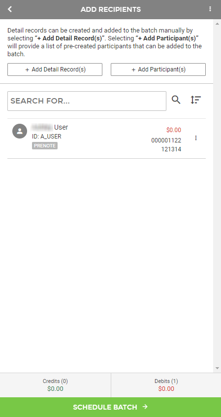 Manual ACH Batch Creation
